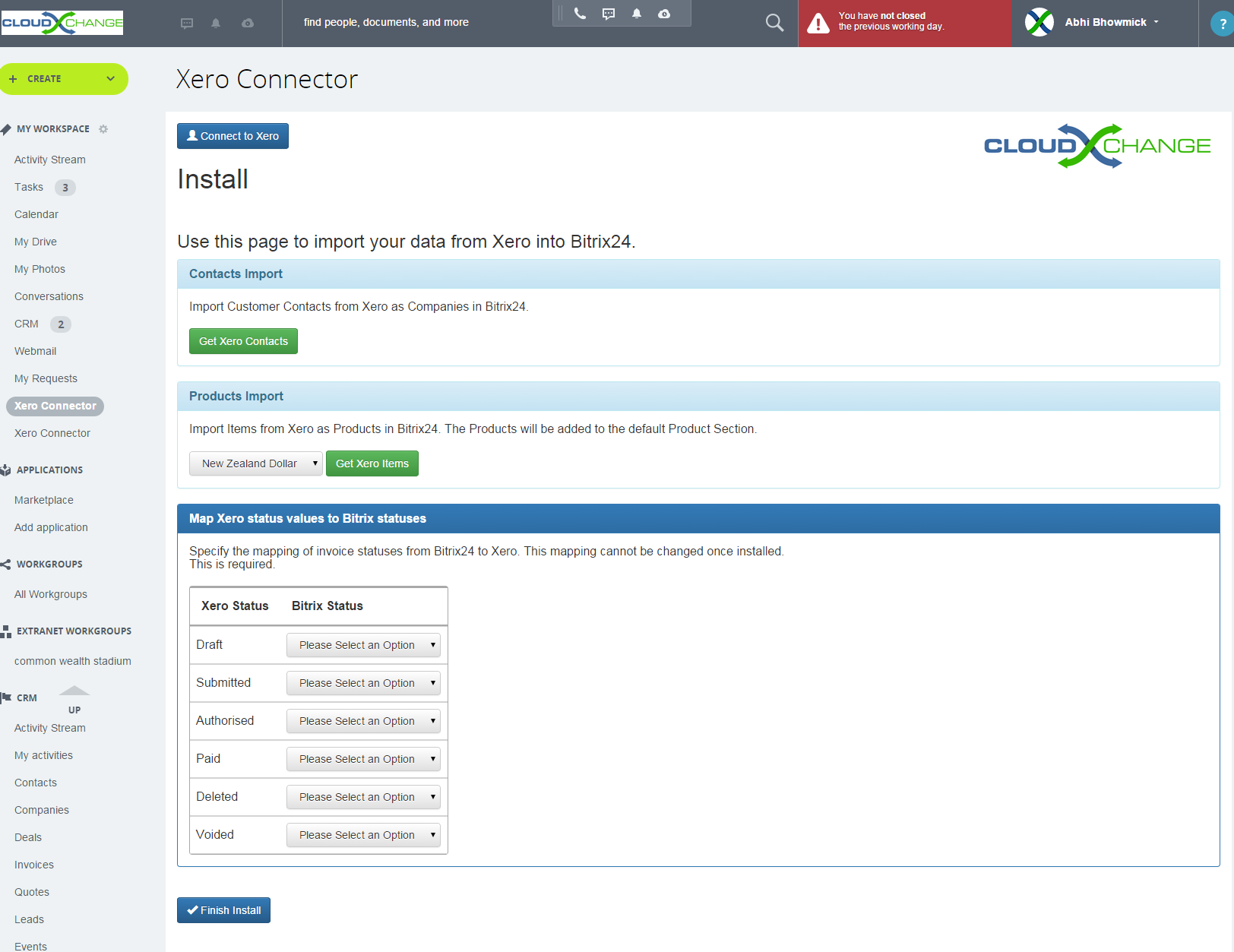 Bitrix Xero Connector by CloudXchange