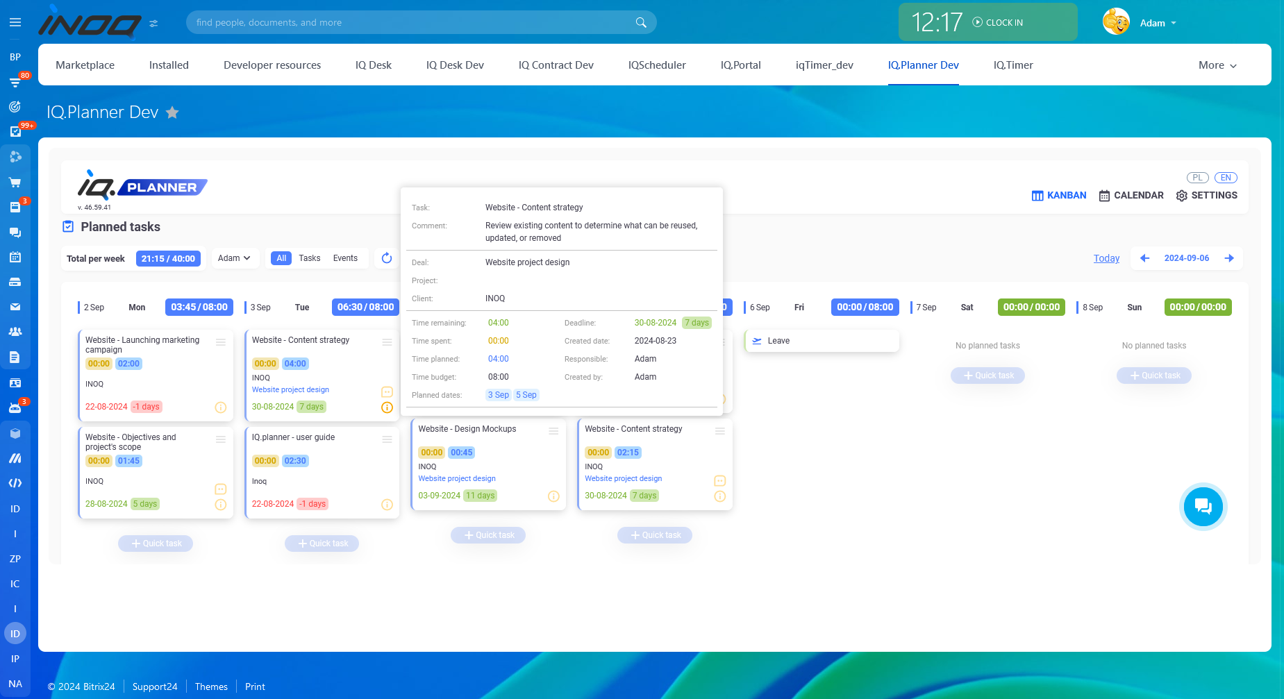 Inoq の IQ.planner – Time master and task planning with employee ...