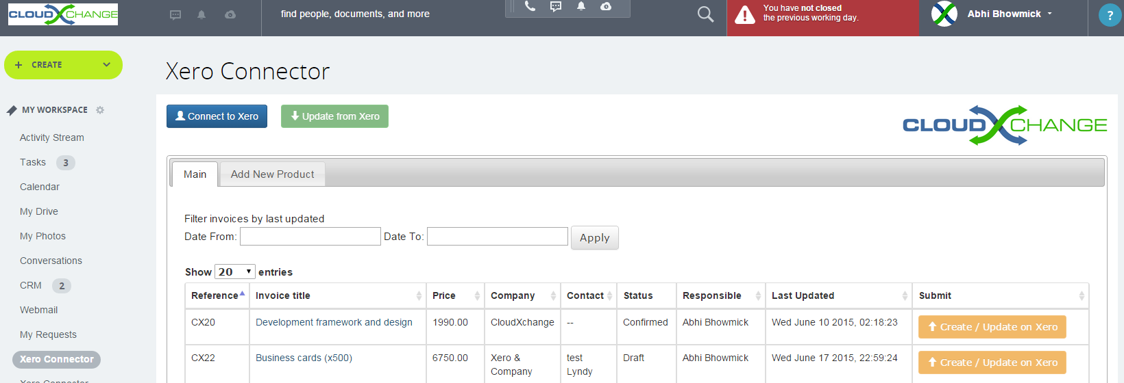 Bitrix Xero Connector by CloudXchange